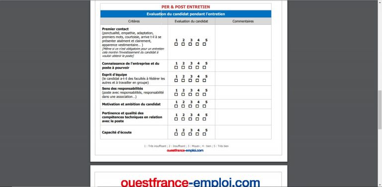 Exemples grilles d’évaluation (2) | Savoir Plus